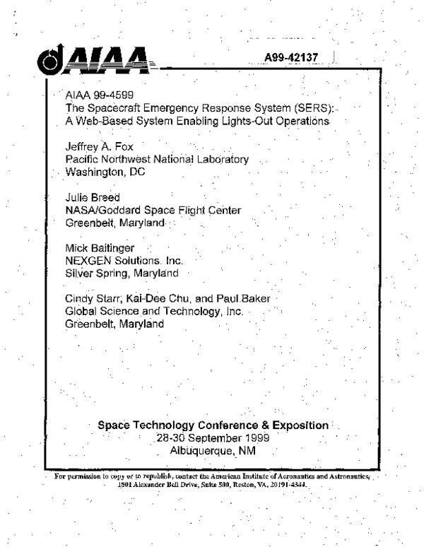 (PDF) Automated Spacecraft Operations with SERS