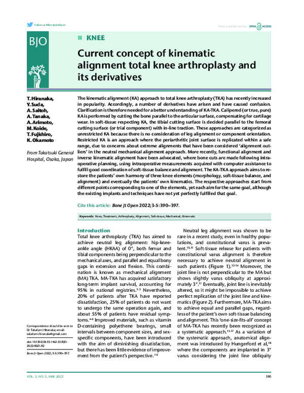 (PDF) Current concept of kinematic alignment total knee arthroplasty ...