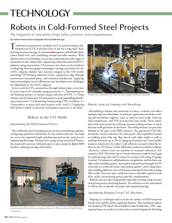 (PDF) Robots in Cold-Formed Steel Projects