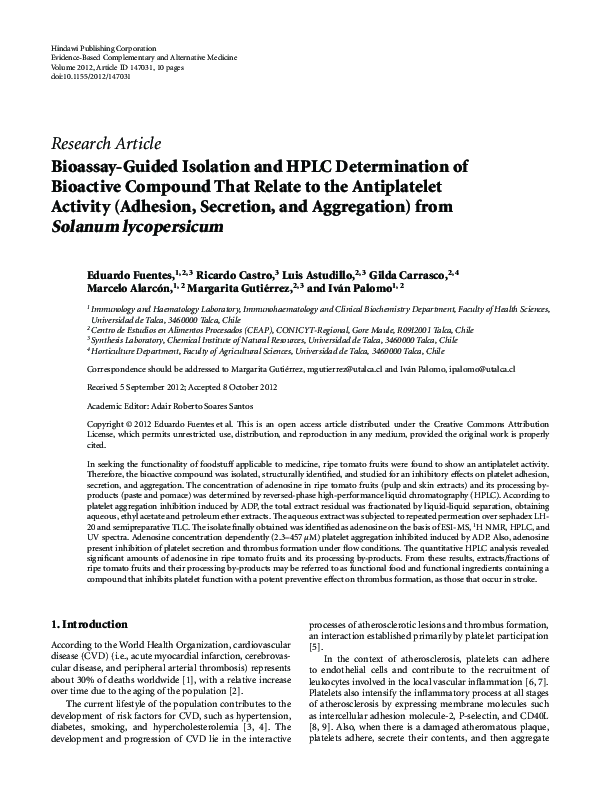 (PDF) Bioassay-Guided Isolation and HPLC Determination of Bioactive ...
