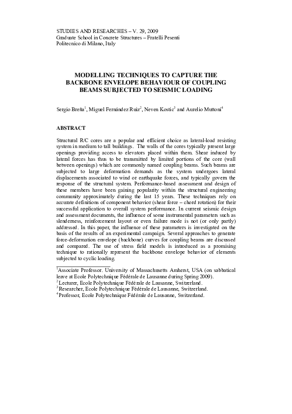 (PDF) Modelling techniques to capture the backbone envelope behaviour ...