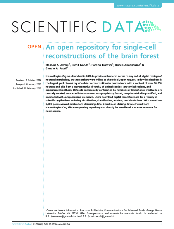 (PDF) An open repository for single-cell reconstructions of the brain ...