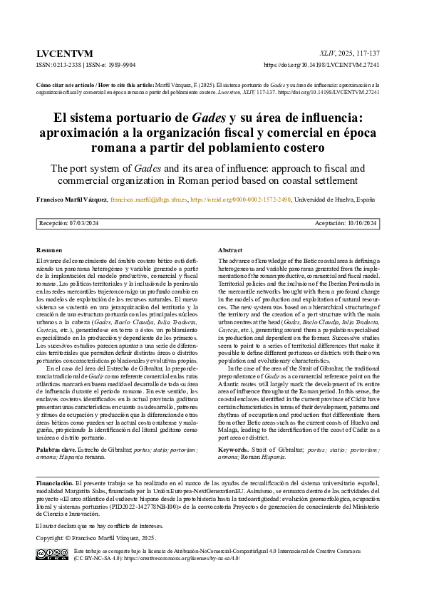 (PDF) El sistema portuario de Gades y su área de influencia ...