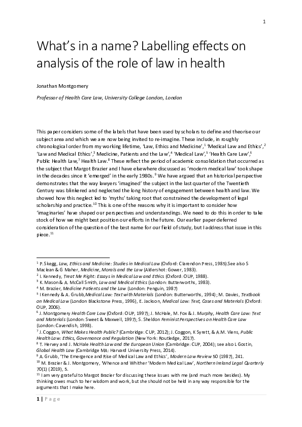 (PDF) What's in a Name? Labelling Effects on Analysis of the Role of ...