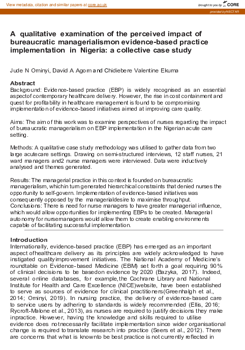 (PDF) A qualitative examination of the perceived impact of bureaucratic ...
