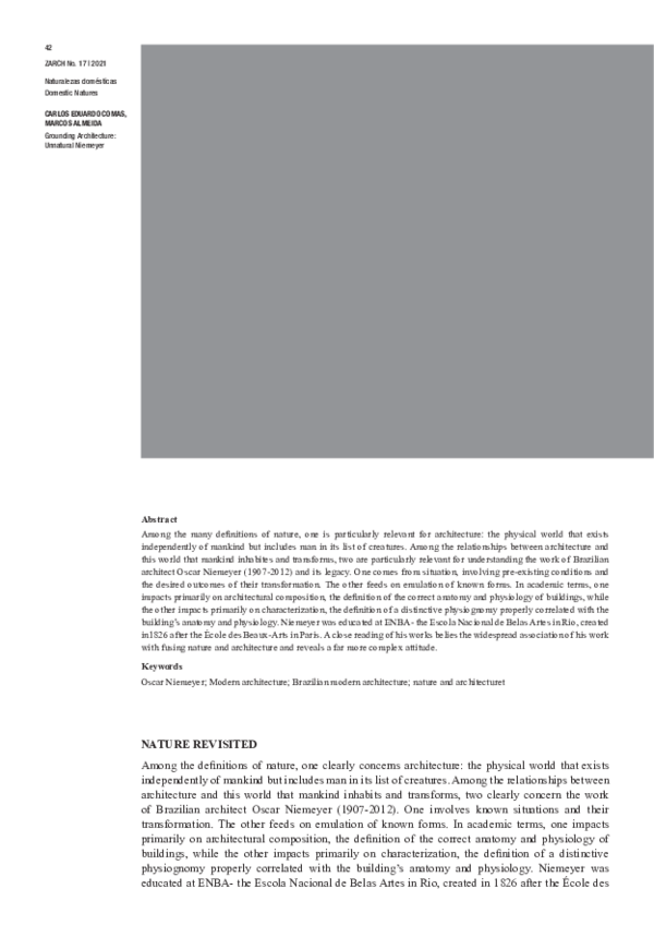 (PDF) Grounding Architecture: Unnatural Niemeyer