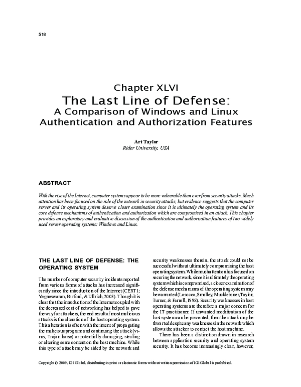 (PDF) The Last Line of Defense