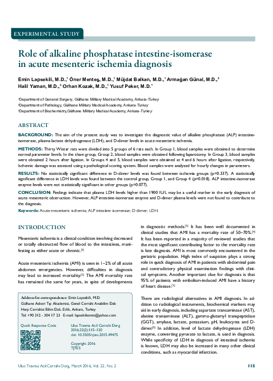 (PDF) Role Of Alkaline Phosphatase Intestine-Isomerase In Acute ...