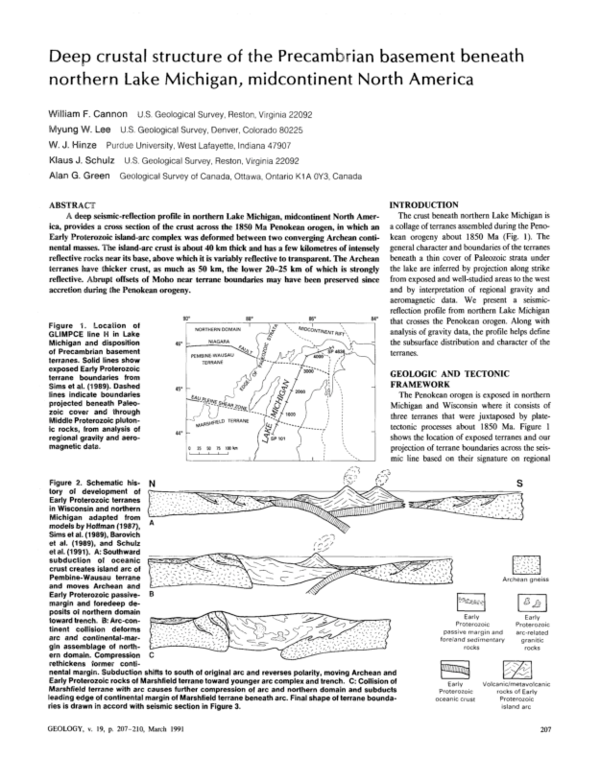 (PDF) Deep crustal structure of the Precambrian basement beneath northern Lake Michigan ...