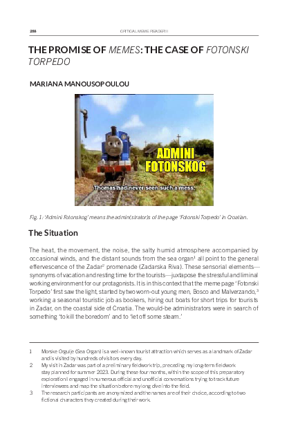 (PDF) THE PROMISE OF MEMES: THE CASE OF FOTONSKI TORPEDO