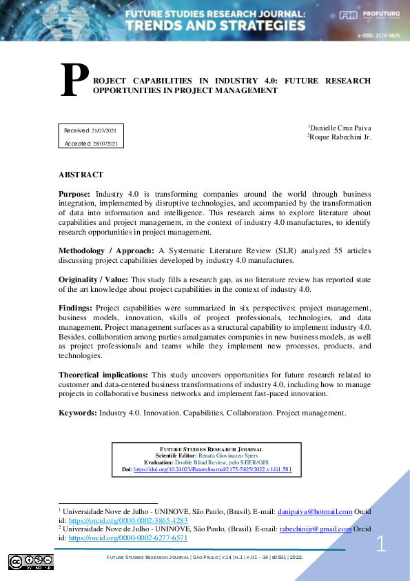 (PDF) Project capabilities in industry 4.0: future research ...