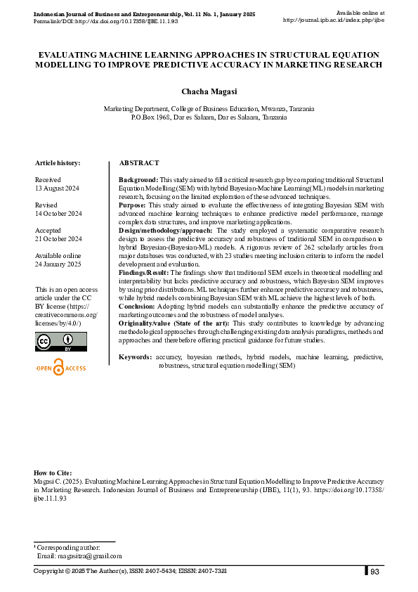 (PDF) EVALUATING MACHINE LEARNING APPROACHES IN STRUCTURAL EQUATION MODELLING TO IMPROVE ...