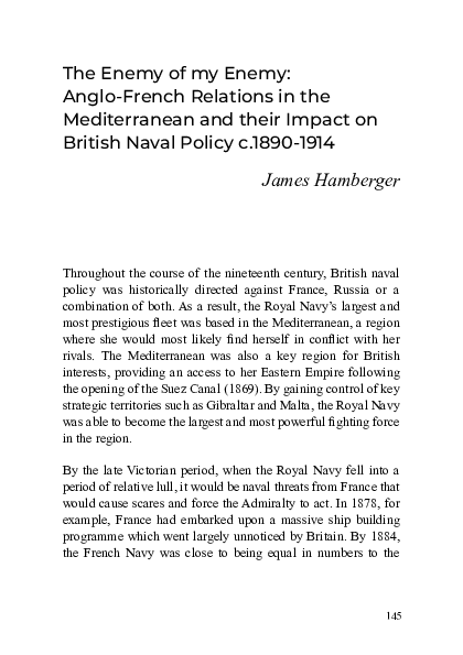 (PDF) The Enemy of my Enemy: Anglo-French Relations in the ...