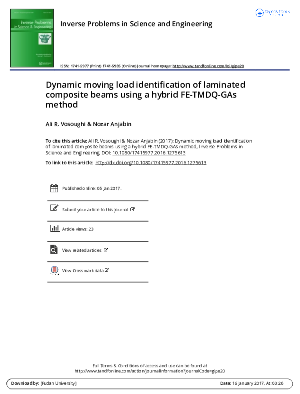 (PDF) Dynamic moving load identification of laminated composite beams using a hybrid FE-TMDQ-GAs ...