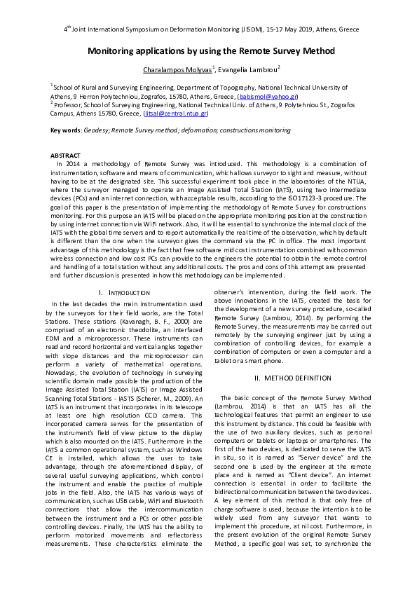 (PDF) Monitoring applications by using the Remote Survey Method