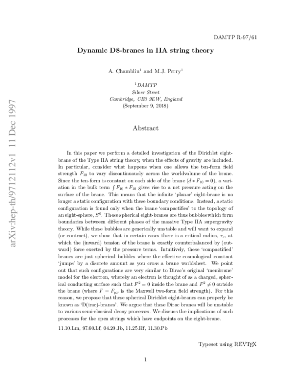 (PDF) Dynamic D8-branes in IIA string theory