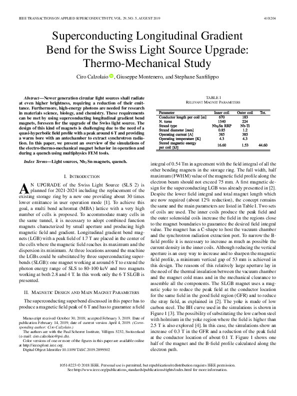 (PDF) Superconducting Longitudinal Gradient Bend for the Swiss Light ...