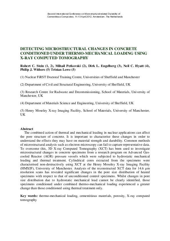 (PDF) Detecting Microstructural Changes in Concrete Conditioned Under Thermo-mechanical Loading ...