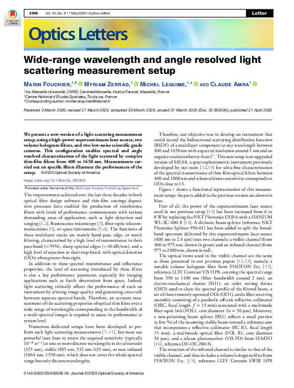 (PDF) Wide-range wavelength and angle resolved light scattering ...
