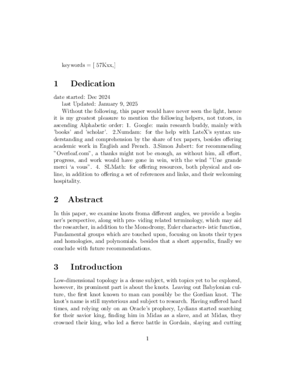 (PDF) Introduction to Low Dimensional Topology and Knots (24)