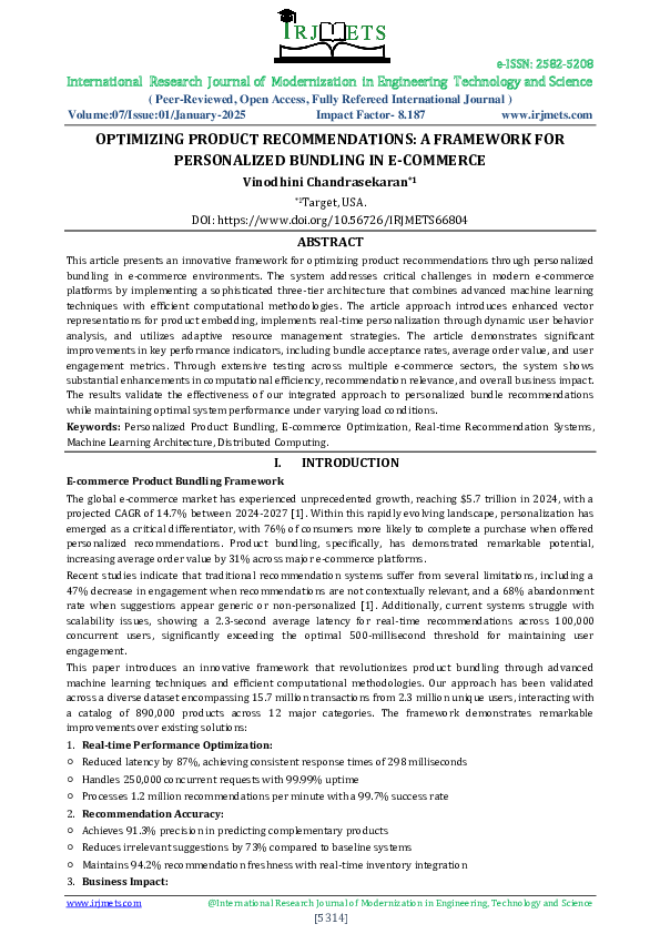 (PDF) OPTIMIZING PRODUCT RECOMMENDATIONS: A FRAMEWORK FOR PERSONALIZED ...