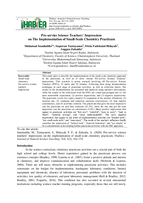 (PDF) Pre-service Science Teachers’ Impressions on The Implementation ...