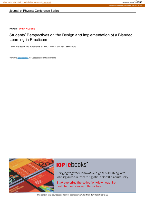 (PDF) Students’ Perspectives on the Design and Implementation of a ...