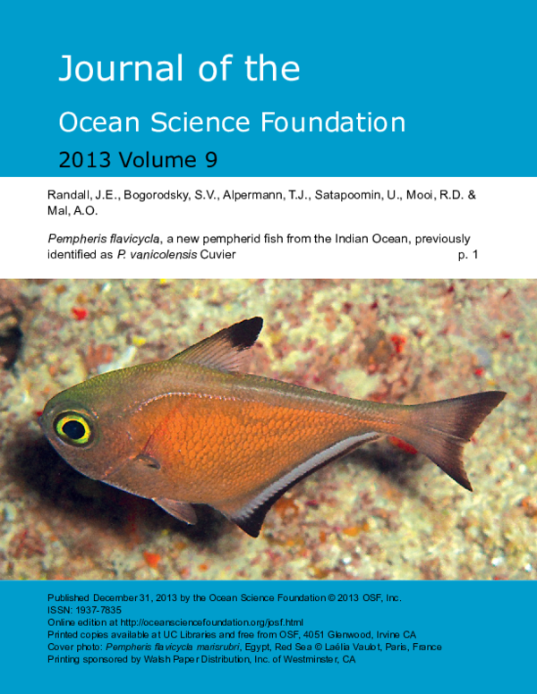 (PDF) Pempheris Flavicycla, A New Pempherid Fish From The Indian Ocean ...