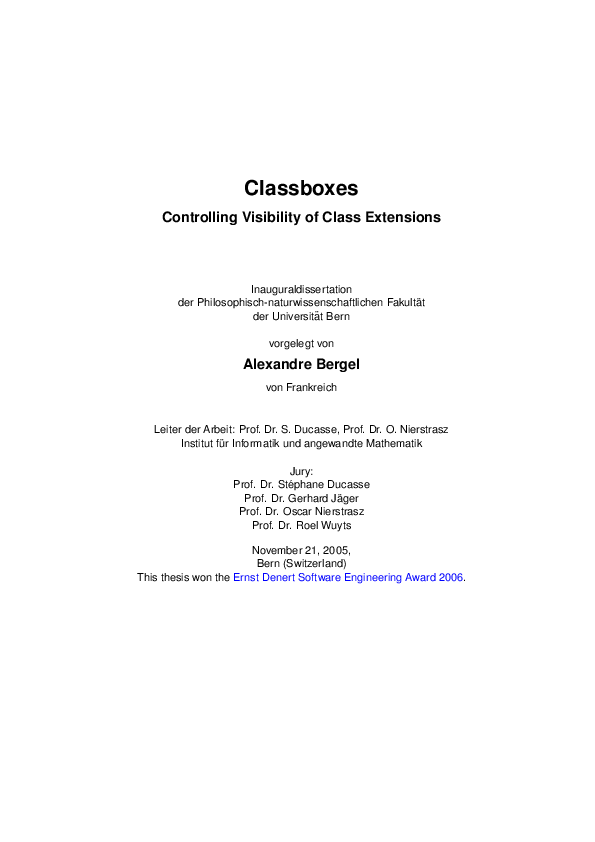 (PDF) Classboxes: controlling visibility of class extensions