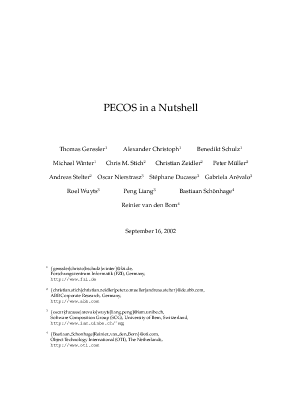 (PDF) PECOS in a Nutshell
