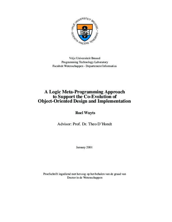 (PDF) A logic meta-programming approach to support the co-evolution of object-oriented design ...