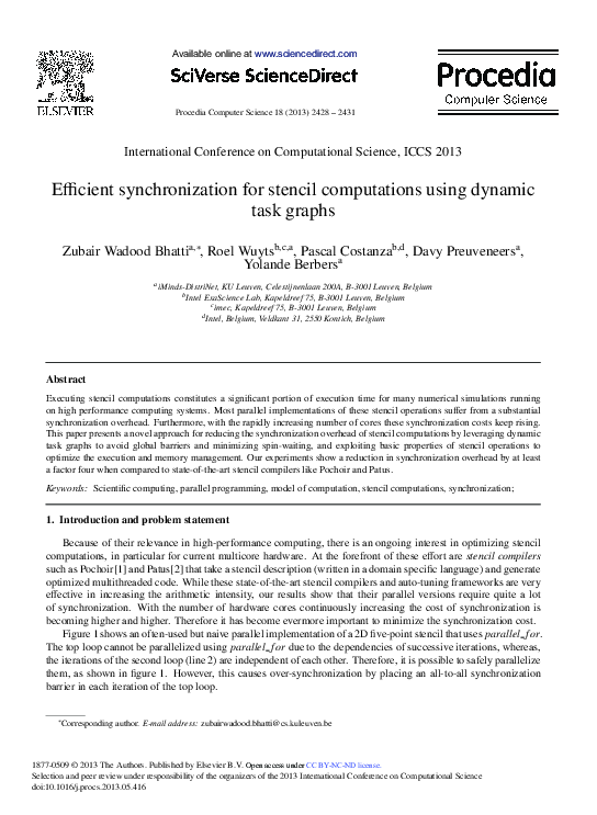 (PDF) Efficient Synchronization for Stencil Computations Using Dynamic Task Graphs