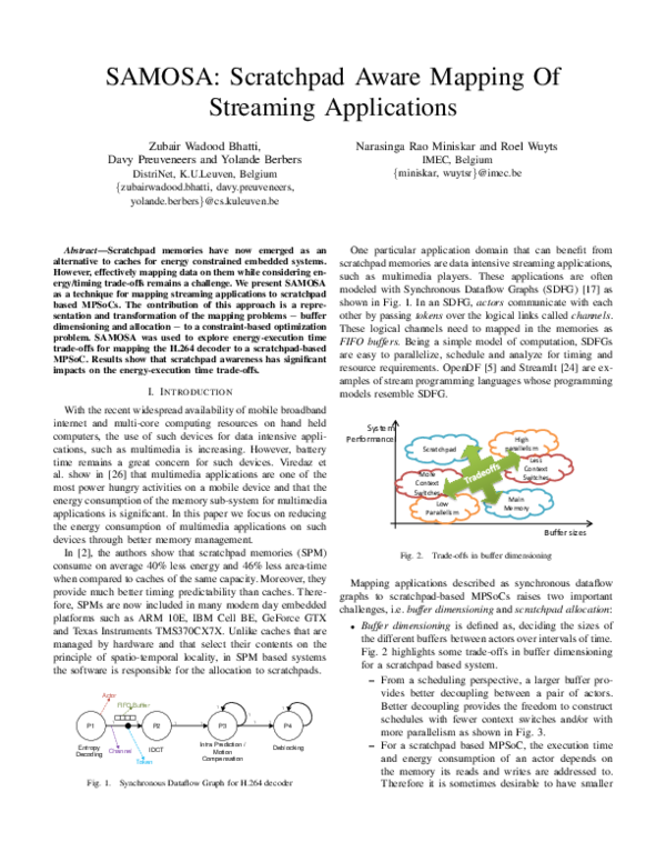 (PDF) SAMOSA: Scratchpad aware mapping of streaming applications