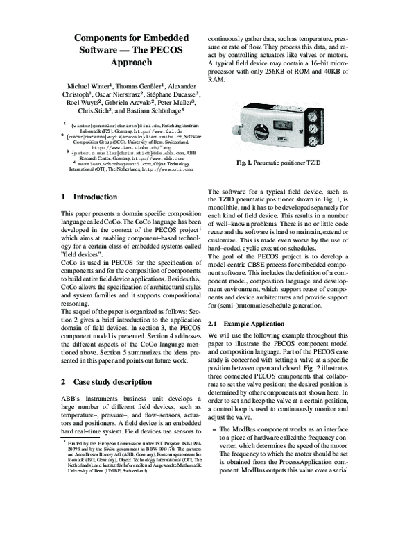 (PDF) Components for embedded software