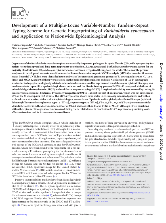 (PDF) Development of a Multiple-Locus Variable-Number Tandem-Repeat Typing Scheme for Genetic ...