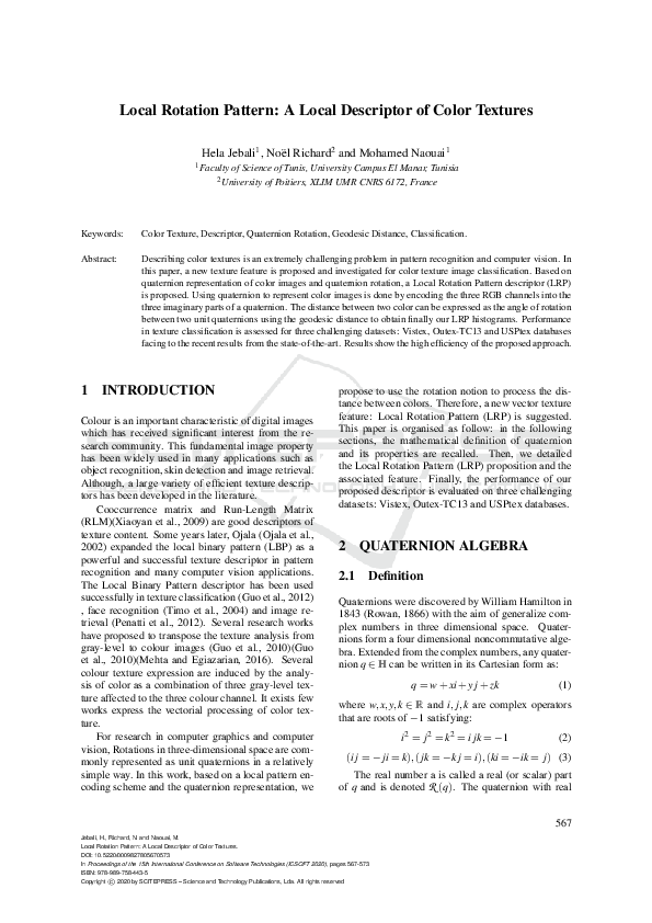 (PDF) Local Rotation Pattern: A Local Descriptor of Color Textures