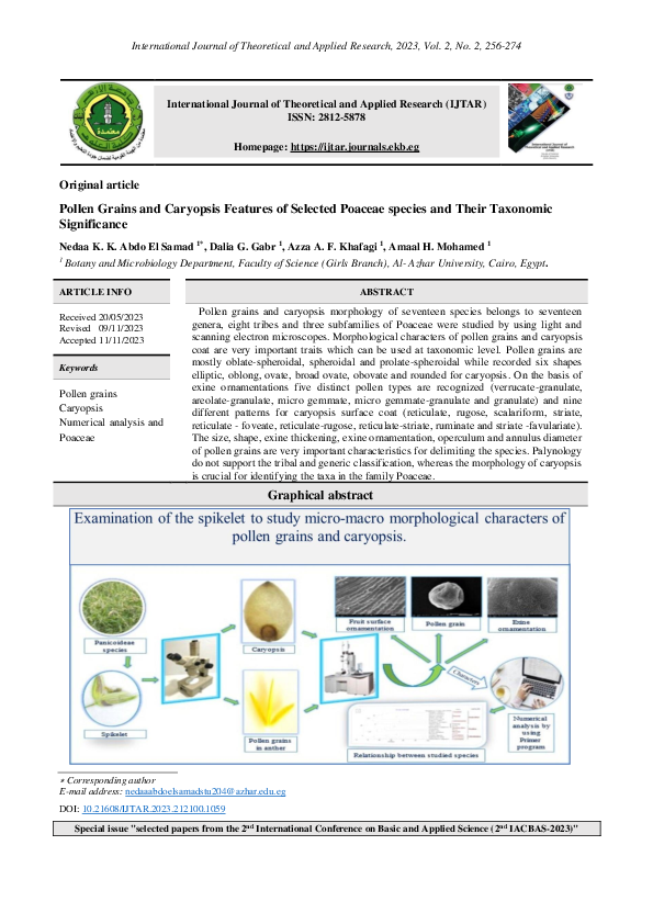 (PDF) Pollen Grains and Caryopsis Features of Selected Poaceae species ...