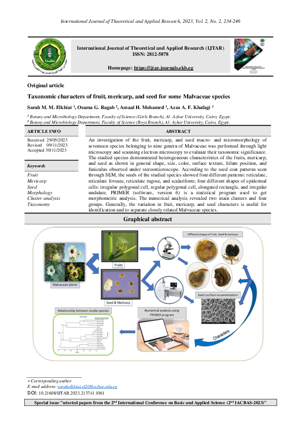 (PDF) Taxonomic characters of fruit, mericarp and seed of some ...