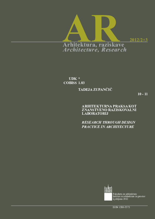 (PDF) Research through design practice in architecture