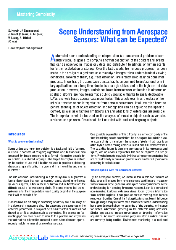 (PDF) Scene Understanding from Aerospace