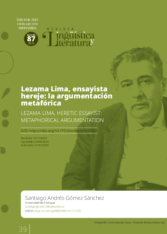 (PDF) Lezama Lima, ensayista hereje: la argumentación metafórica