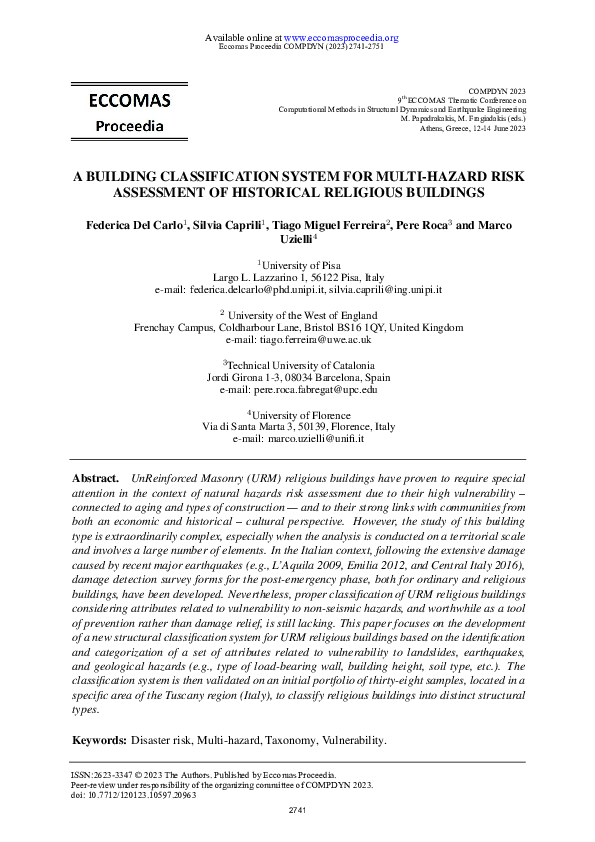 (PDF) A Building Classification System for Multi-Hazard Risk Assessment ...