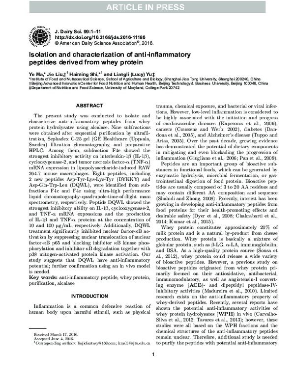 (PDF) Isolation and characterization of anti-inflammatory and analgesic ...
