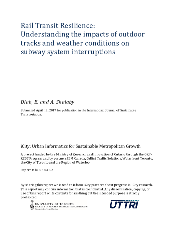 (PDF) Rail Transit Resilience: Understanding the Impacts of Outdoor ...
