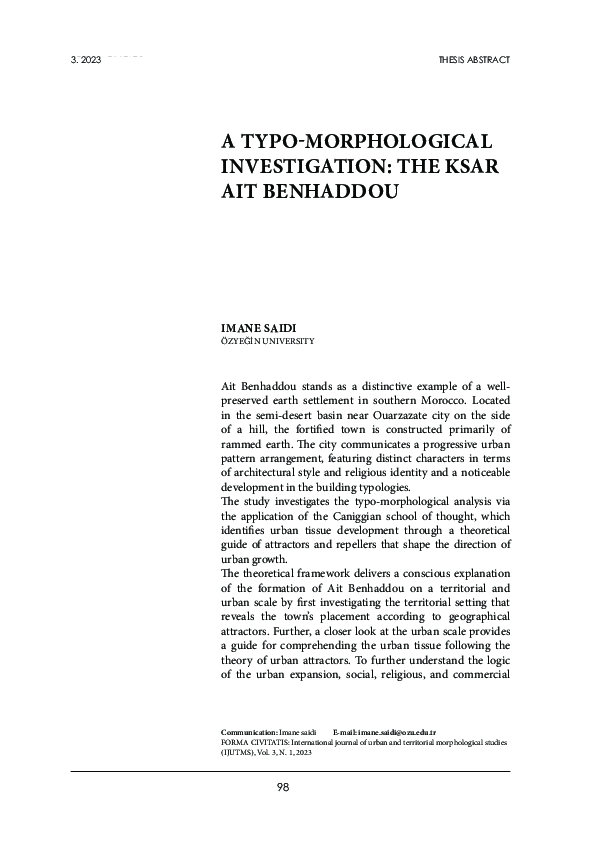 (PDF) A Typo-Morphological Investigation: The Ksar Ait Benhaddou