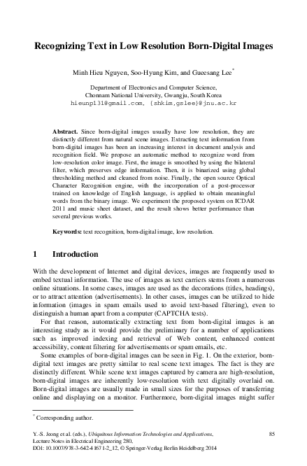 (PDF) Recognizing Text in Low Resolution Born-Digital Images