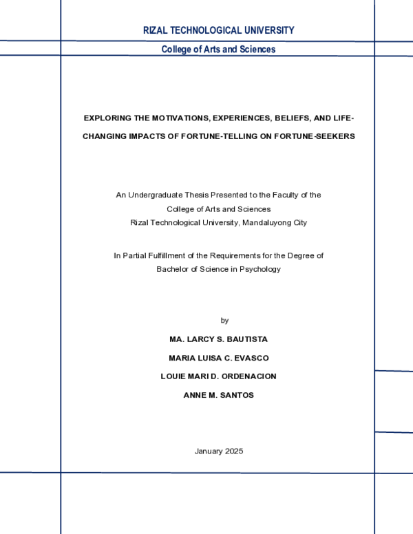 (PDF) RIZAL TECHNOLOGICAL UNIVERSITY College of Arts and Sciences