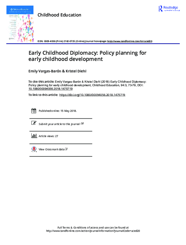 (PDF) Early Childhood Diplomacy: Policy planning for early childhood ...