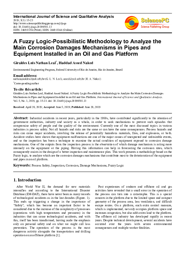 (PDF) A Fuzzy Logic-Possibilistic Methodology to Analyze the Main Corrosion Damages Mechanisms ...