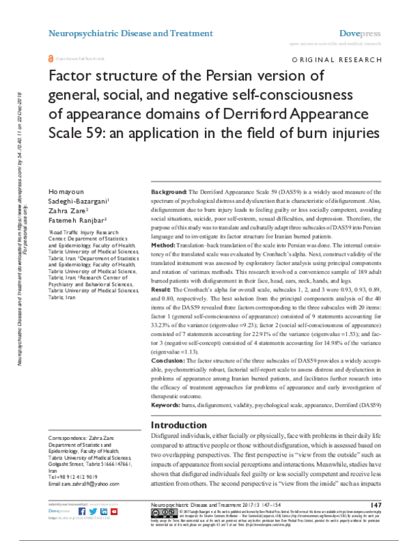 (PDF) Factor structure of the Persian version of general, social, and ...